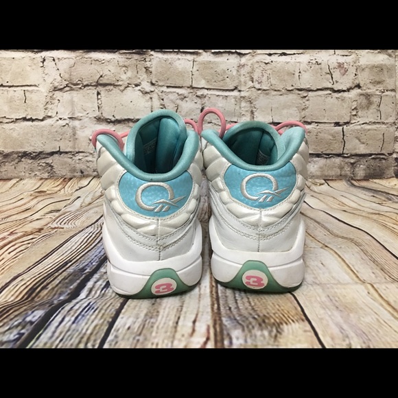 Reebok | Shoes | Reebok Allen Iverson Question Mid White Blue Pink ...